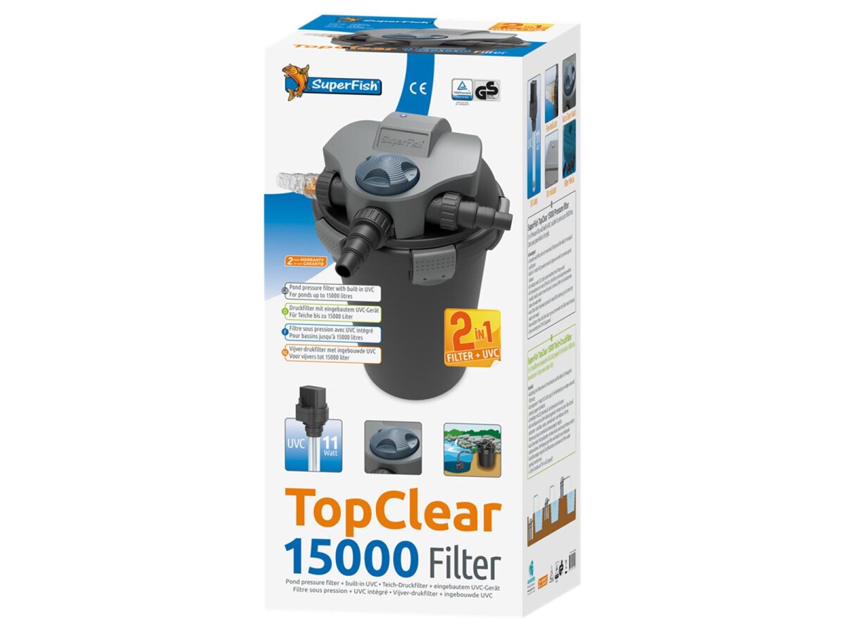 Superfish TopClear 15000 Druckfilter inkl. UV-C 11W (2 in 1), 197,99