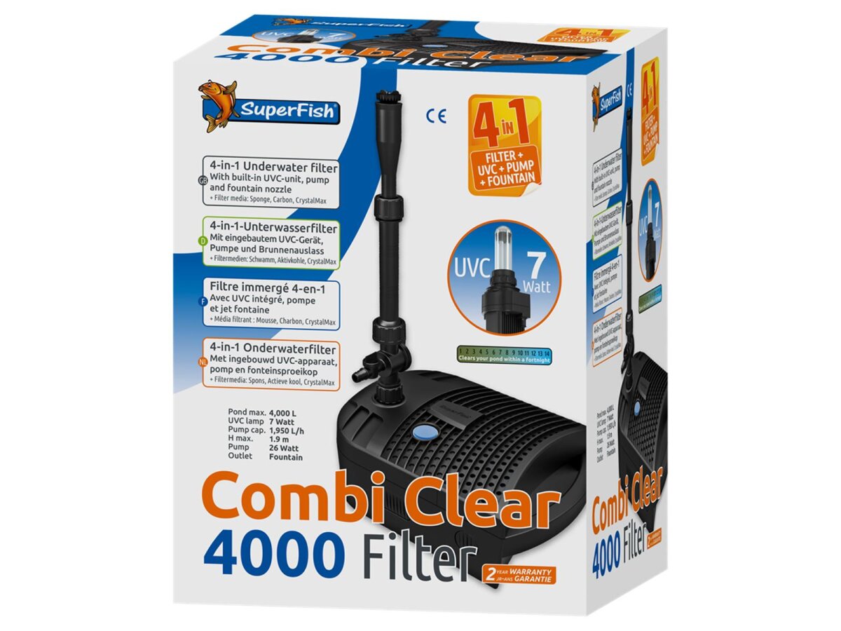 Superfish Combi Clear 4000, UVC 7W, Pumpe 2000L/H, 98,99