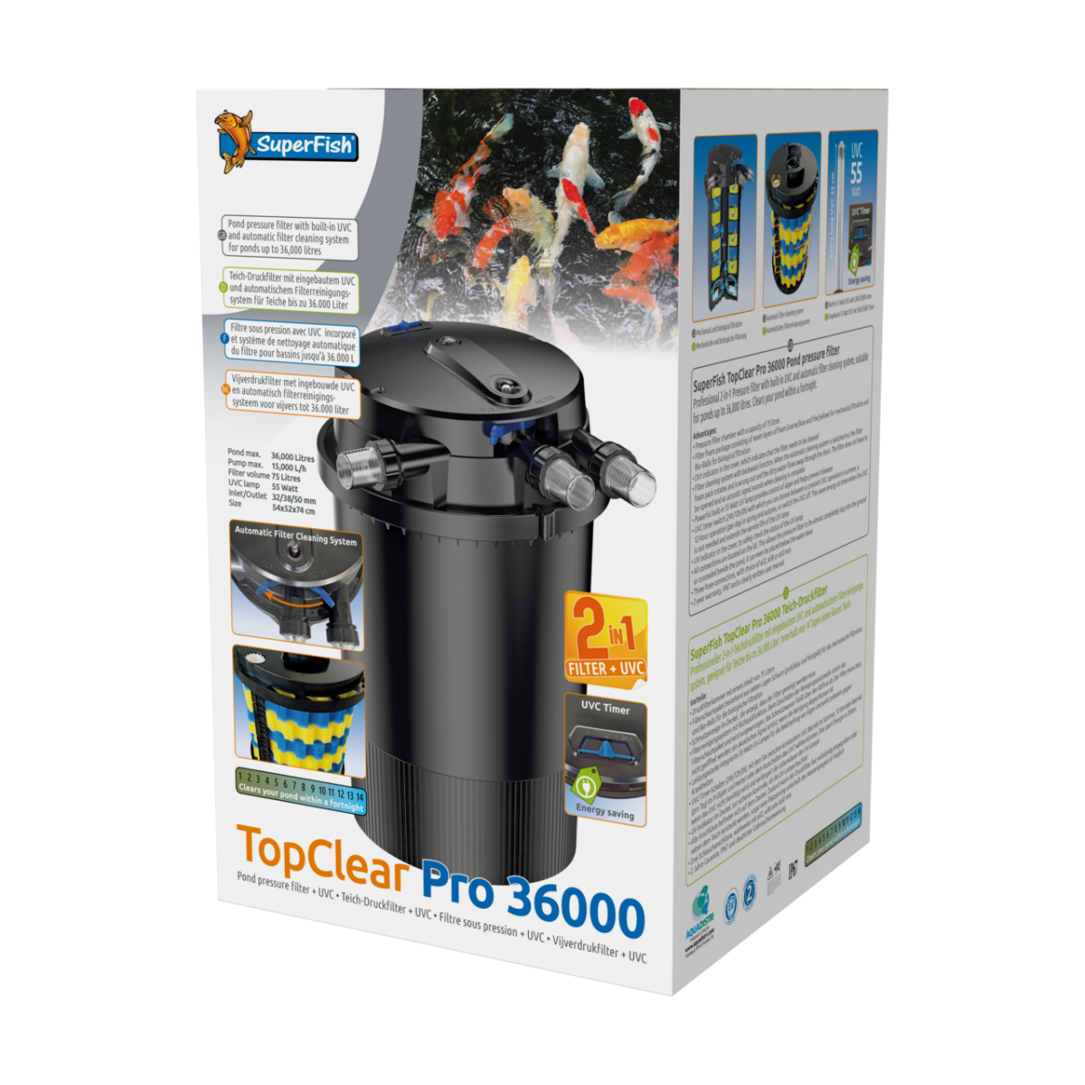 Superfish TopClear PRO 36000 Druckfilter, inkl. UVC 55W, 449,99